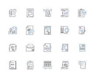 Consignment note line icons collection shipping Vector Image