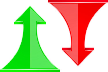 Green and red arrows up and down web shiny icons Vector Image