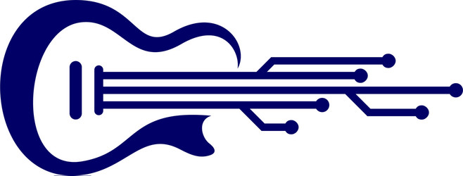 Tech guitar design template simple set Royalty Free Vector