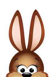 Easter bunny looking out a green background Vector Image