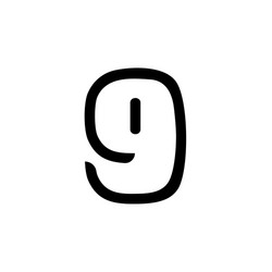 Number 9 letter g simple arrow logo Royalty Free Vector