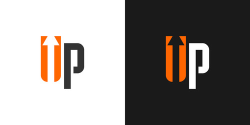 Unique and modern up logo design 2 Royalty Free Vector Image