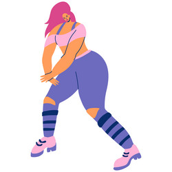 Tripping woman stumble on untied shoelace falling Vector Image