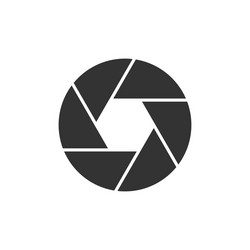 Camera shutter icons optical lenses Royalty Free Vector