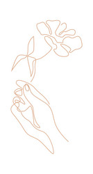 Drawing of hand continuous line art Royalty Free Vector