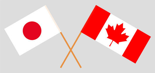 Flags of japan and canada Royalty Free Vector Image