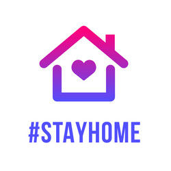 Stay home sticker set symbol Royalty Free Vector Image