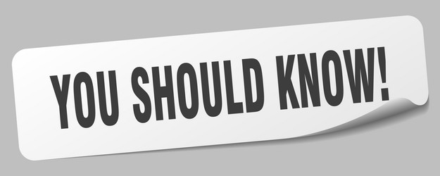 You should know sticker you should know label Vector Image