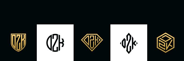 Initial letters gcr logo designs bundle Royalty Free Vector