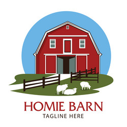 Modern red barn logo design Royalty Free Vector Image