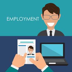 Search and find employment Royalty Free Vector Image