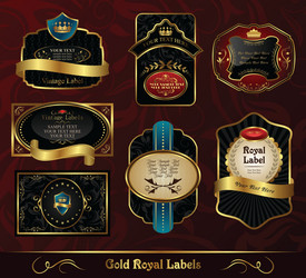 Set black gold framed label Royalty Free Vector Image