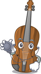 Smiley nurse violin cartoon character Royalty Free Vector