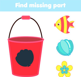 Shadow matching game summertime beach theme kids Vector Image
