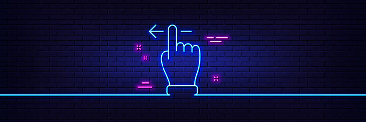 Touchscreen gesture line icon slide left arrow Vector Image Touchscreen gesture line icon slide left arrow Vector Image