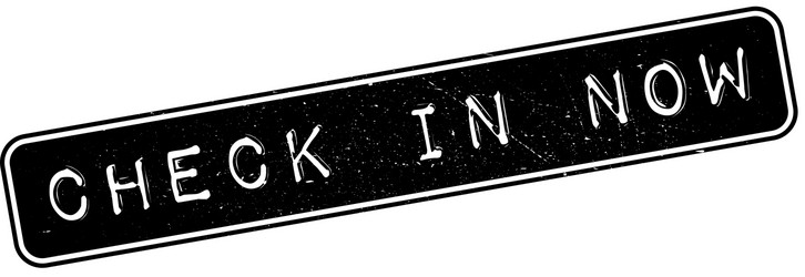 Check in now rubber stamp Royalty Free Vector Image