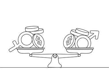 Sign of mars venus sign money equal pay Royalty Free Vector