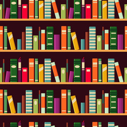 Books in bookcase seamless pattern school book Vector Image