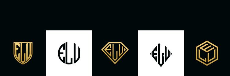 Initial letters ead logo designs bundle Royalty Free Vector