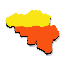 Map of wallonia and flanders Royalty Free Vector Image