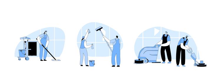 Cleaning service set Royalty Free Vector Image