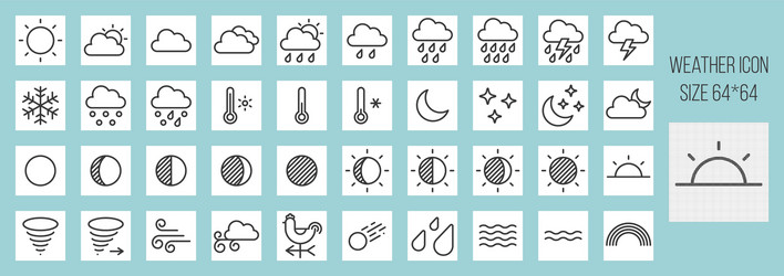 Line weather icons Royalty Free Vector Image - VectorStock