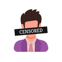 Censored sign on avatar face Royalty Free Vector Image