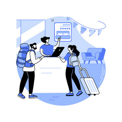 Hostel check-in isolated cartoon Royalty Free Vector Image