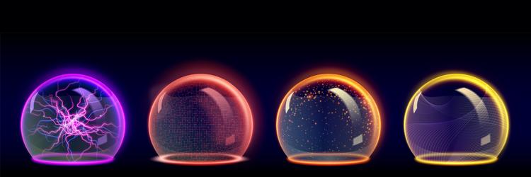 Sphere shield with glow textured surface Vector Image