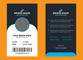 Modern and professional business id card design Vector Image