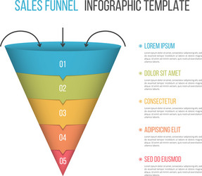 Funnel diagram infographic template Royalty Free Vector