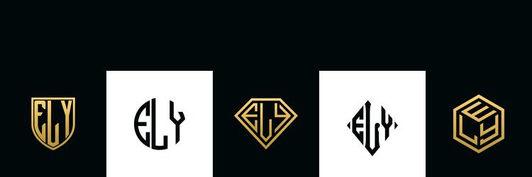 Initial letters eli logo designs bundle Royalty Free Vector