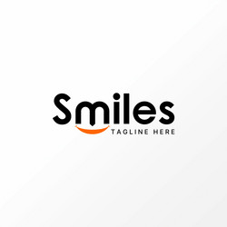 Letter word smiles font with smiling mouth happy Vector Image