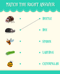 Insect math number worksheet Royalty Free Vector Image