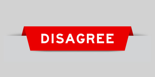 Red color peel sticker label with word disagree Vector Image