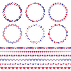 Red White And Blue Star Borders