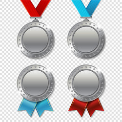 Set of realistic 3d champion gold silver Vector Image