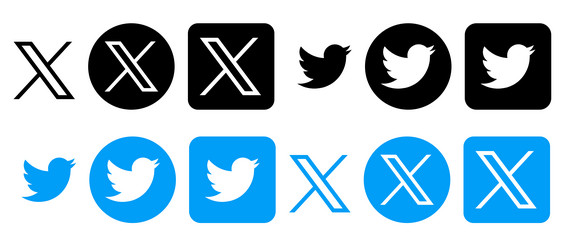 Twitter new logo icons x Royalty Free Vector Image