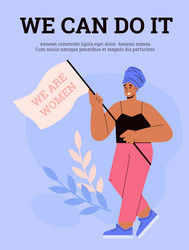 Women s rights protests set of square posters Vector Image