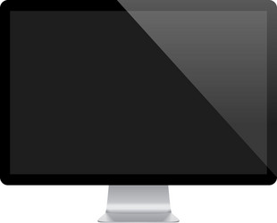 Stylish computer black screen on background Vector Image