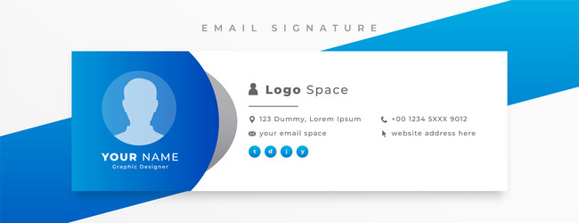 Corporate email signature card template Royalty Free Vector