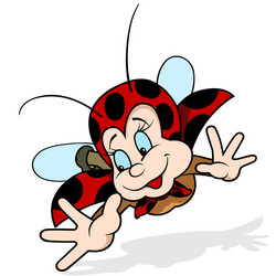 Cartoon ladybug flying Royalty Free Vector Image