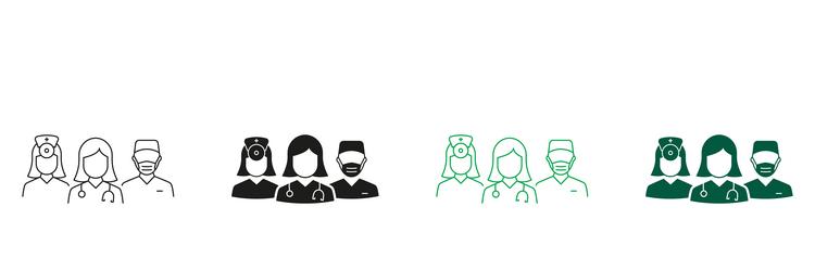 Medical specialists group pictogram healthcare Vector Image