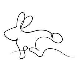 Easter bunny continuous one line drawing Vector Image