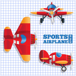 Sports plane on the globe Royalty Free Vector Image