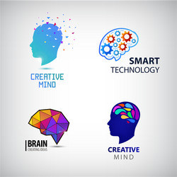 Creative mind logo brain Royalty Free Vector Image