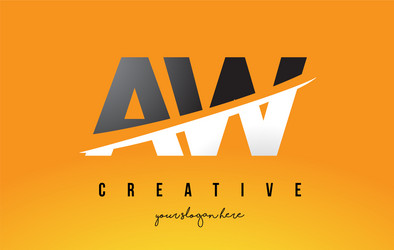 A w letter logo design creative aw letters icon Vector Image
