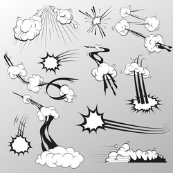 Comic book explosion elements Royalty Free Vector Image