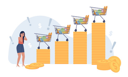 Inflation price rising up expenses Royalty Free Vector Image