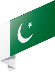 Corner ribbon flag of pakistan Royalty Free Vector Image